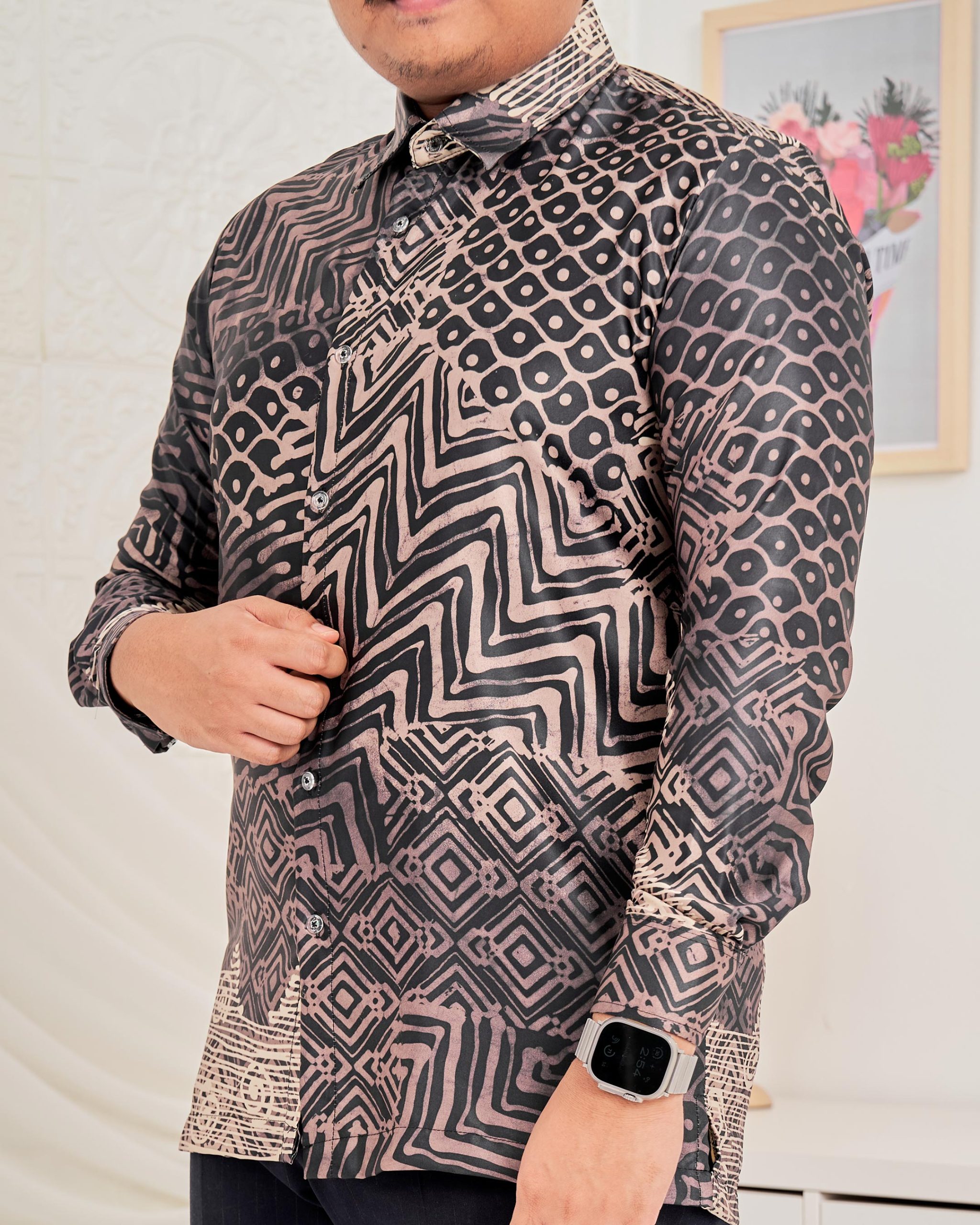 Baju Kemeja Batik Sultan 5.0 - Kayangan Black Smith - Kualiti Designer ...