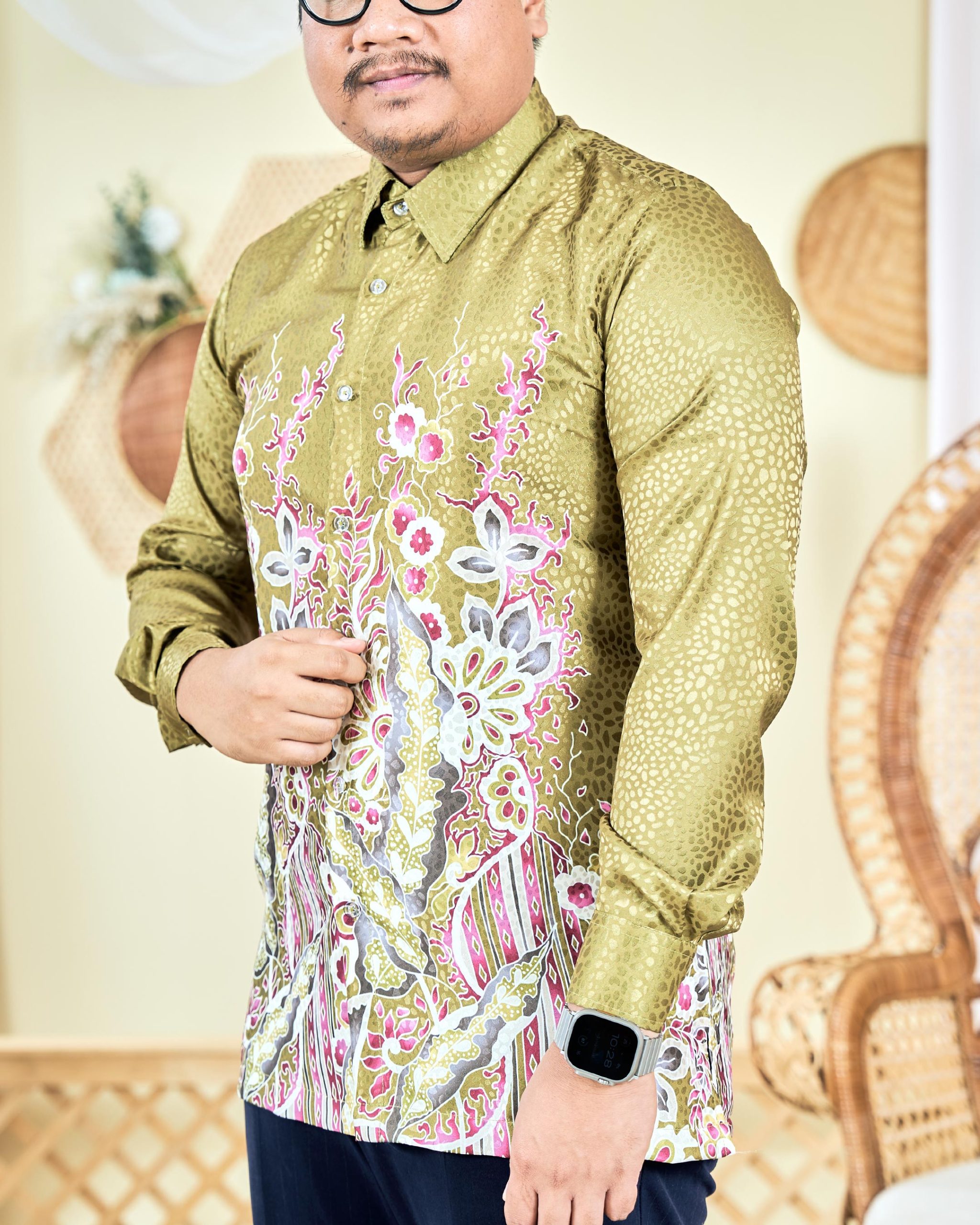 Baju Kemeja Batik Sultan 6.0 - Bentara Olive Green - Kualiti Designer ...