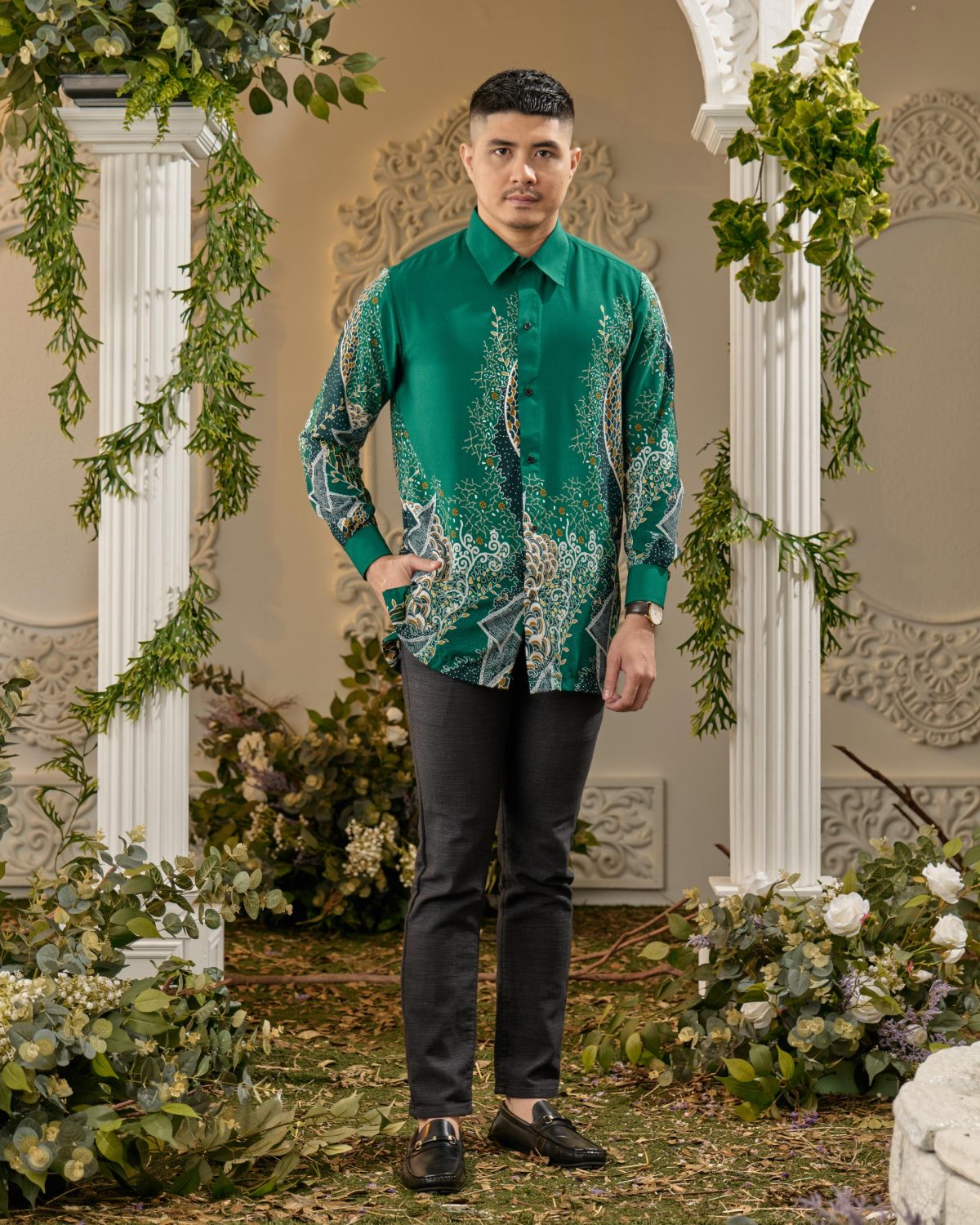 Kemeja Batik Sultan - Aduka Emerald Green - Kualiti Designer, Harga ...