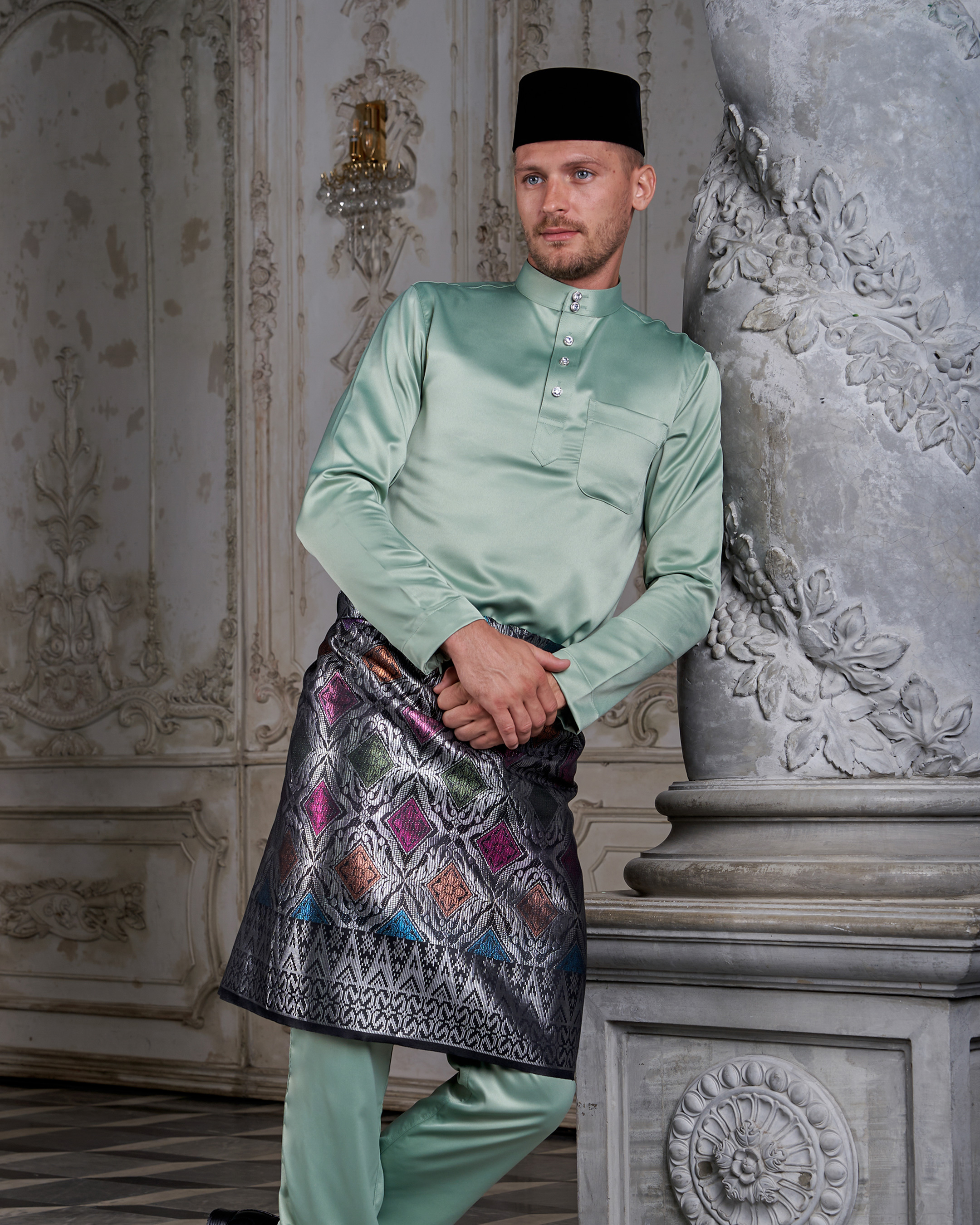 Baju Melayu Tailored Fit – Mint Green - Kualiti Designer, Harga Luarbiasa