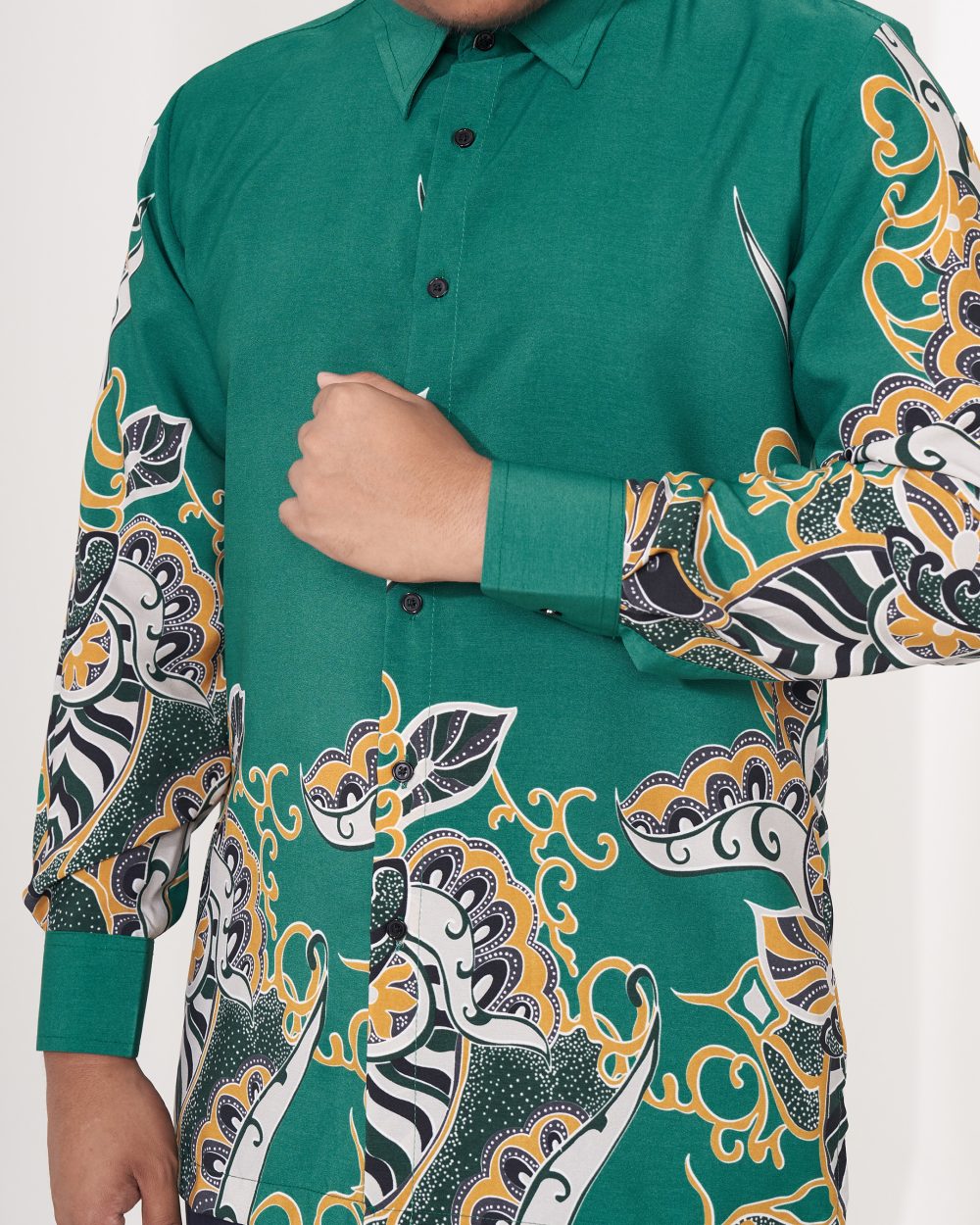 Baju Kemeja Batik Sultan 2.0 - Riani Emerald Green - Kualiti Designer ...